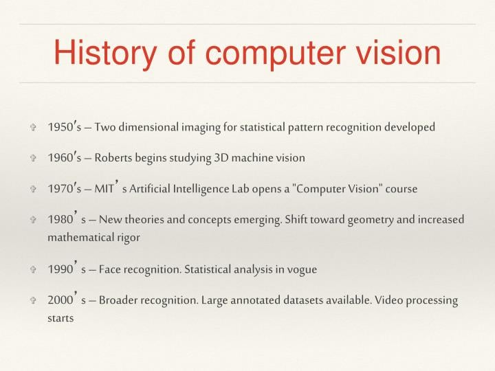 Advanced enterprise applications for computer vision